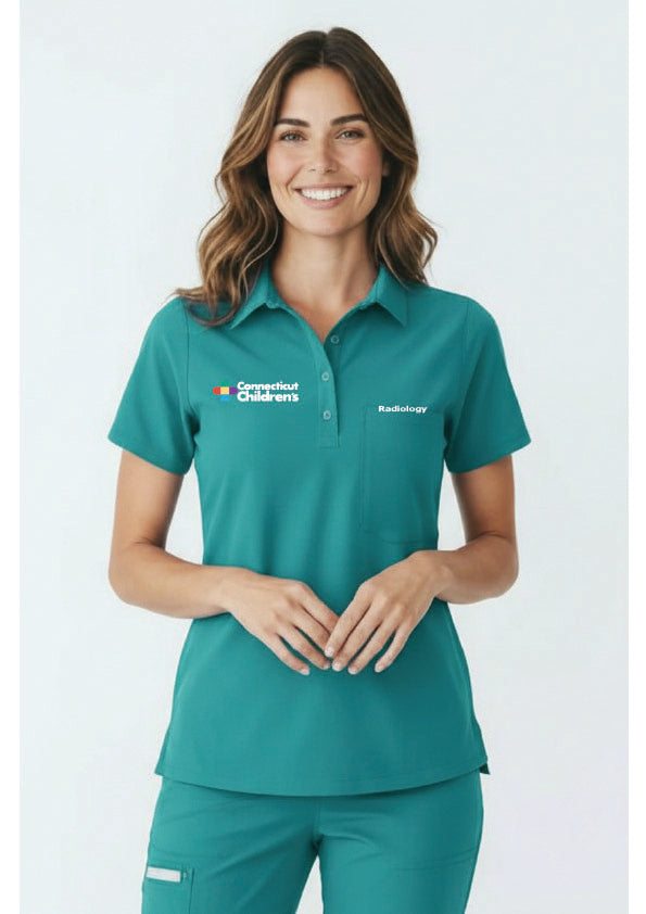 Women's Precision Polo Scrub Top - Radiology – La Forma Med